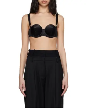 Dolce & Gabbana Dolce Gabbana Conical Cups Satin Balconette Bra - Black