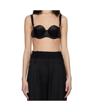 Dolce & Gabbana Dolce Gabbana Conical Cups Satin Balconette Bra - Black