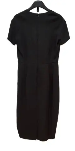 Max Mara V-neck Short Sleeve Sheath Dress - Black