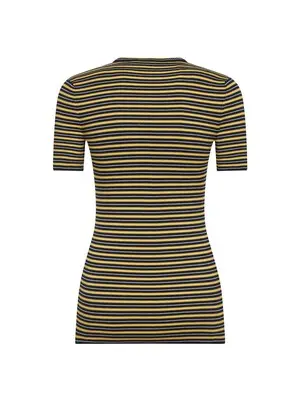 Prada Striped Crewneck T-shirt - Black