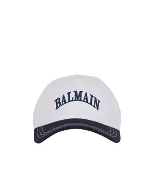 Balmain Two-tone Cotton Baseball Cap - Navy Blue