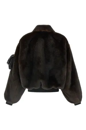 Coperni Faux Fur Bomber Jacket - Black