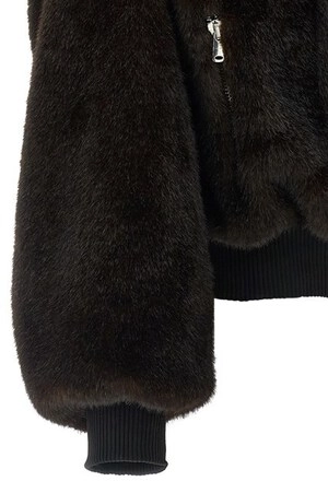 Coperni Faux Fur Bomber Jacket - Black