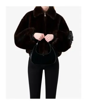 Coperni Faux Fur Bomber Jacket - Black