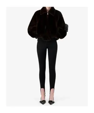 Coperni Faux Fur Bomber Jacket - Black
