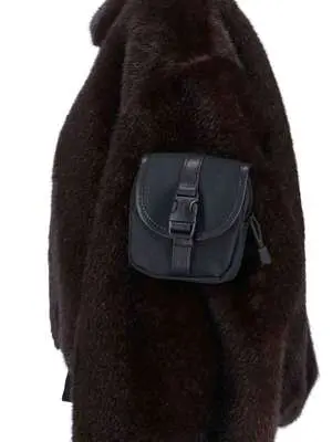 Coperni Faux Fur Bomber Jacket - Black