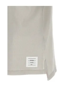 Thom Browne Logo Patch Stripe-detailed Polo Shirt