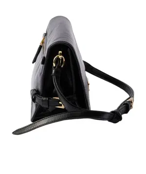 Prada Logo Plaque Foldover Top Shoulder Bag