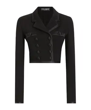 Dolce & Gabbana Double-breasted Cropped Jacket - Black