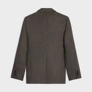 Celine Classic Jacket In Micro Houndstooth Wool