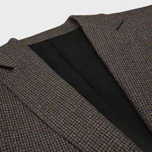 Celine Classic Jacket In Micro Houndstooth Wool