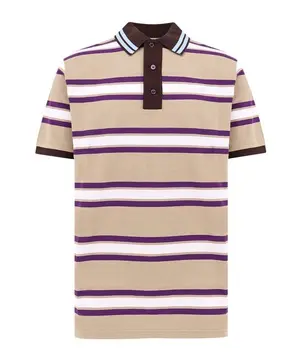 Gucci Striped Jersey Polo Top