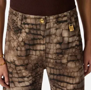 Elisabetta Franchi Alligator Print Wide-leg Trousers