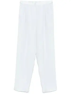 FORTE_FORTE Tailored Trousers With Pleat Detailing And Turn-up Cuffs - White
