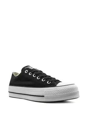 CONVERSE Round Toe Lace Up Platform Sneakers - Black