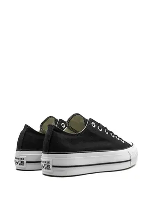 CONVERSE Round Toe Lace Up Platform Sneakers - Black