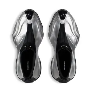 Balenciaga Loop Sports Icon Logo Debossed Basketball Sneakers - Silver/black