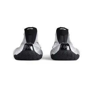 Balenciaga Loop Sports Icon Logo Debossed Basketball Sneakers - Silver/black