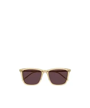Saint Laurent Square Frame Sunglasses With Logo Detail - Red
