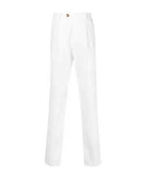 Brunello Cucinelli Pleated Straight-leg Trousers - White
