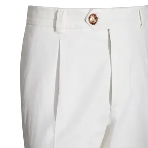 Brunello Cucinelli Pleated Straight-leg Trousers - White