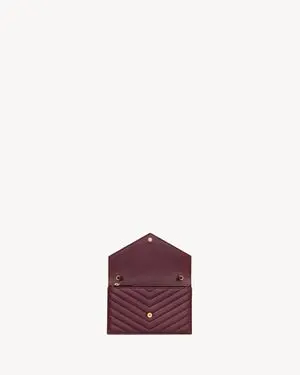 Saint Laurent Envelope Cassandre Chain Wallet - Red