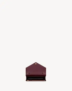Saint Laurent Envelope Cassandre Chain Wallet - Red
