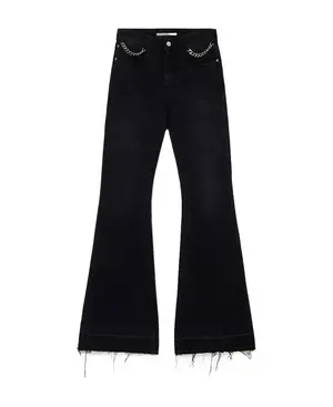 Stella McCartney Chain Embellished Flared Jeans - Black