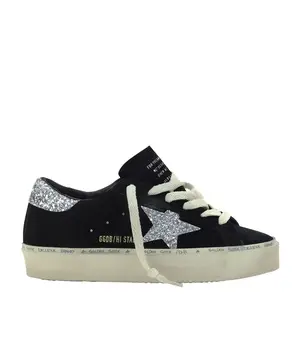 GOLDEN GOOSE Hi Star Glittered Sneakers - Black
