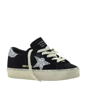GOLDEN GOOSE Hi Star Glittered Sneakers - Black