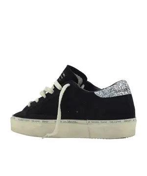 GOLDEN GOOSE Hi Star Glittered Sneakers - Black