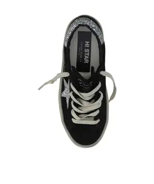 GOLDEN GOOSE Hi Star Glittered Sneakers - Black