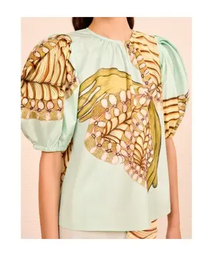 Ulla Johnson Ravena Puff Sleeve Top - Multicolor