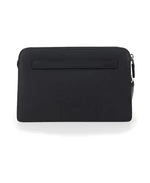 Prada Saffiano Leather Clutch Bag With Logo Plaque