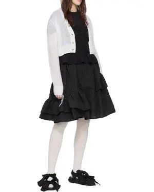 Cecilie Bahnsen Asymmetric Matelassé Midi Skirt