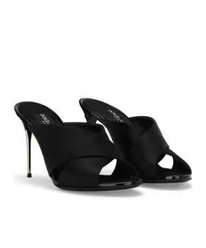 Dolce & Gabbana Crossover Strap Mules - Black