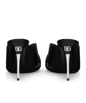 Dolce & Gabbana Crossover Strap Mules - Black