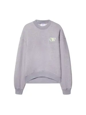 Off-White Logo Embroidered Crewneck Sweatshirt - Gray
