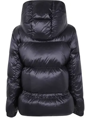 Sacai Hooded Puffer Jacket With Quilted Stitching And Drawstring Hem