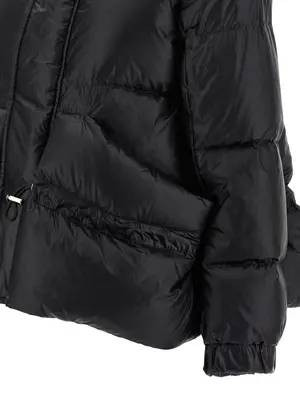 Sacai Hooded Puffer Jacket With Quilted Stitching And Drawstring Hem