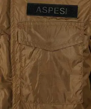 Aspesi Minifield Logo Patch Hooded Jacket - Brown