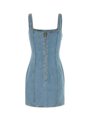 Balmain Button-front Denim Mini Dress