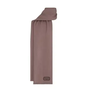 Dior Logo Patch Fringed Scarf - Brown