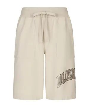 Dolce & Gabbana Logo Embroidered Jogging Shorts - Beige