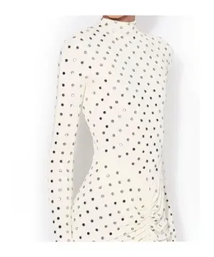 Alaïa Embellished Ruched Midi Dress - No