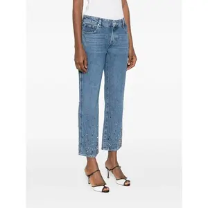 7 For All Mankind Embellished Straight Leg Jeans