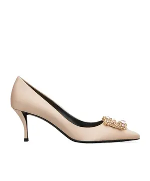 ROGER VIVIER Embellished Pointed-toe Pumps - Pink