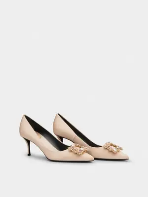 ROGER VIVIER Embellished Pointed-toe Pumps - Pink