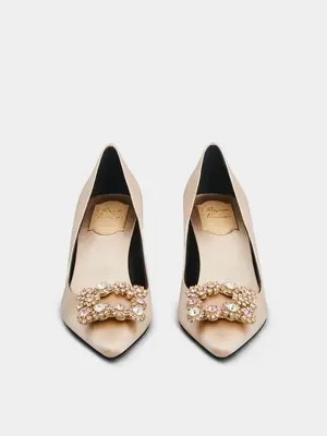 ROGER VIVIER Embellished Pointed-toe Pumps - Pink