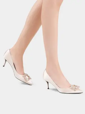 ROGER VIVIER Embellished Pointed-toe Pumps - Pink